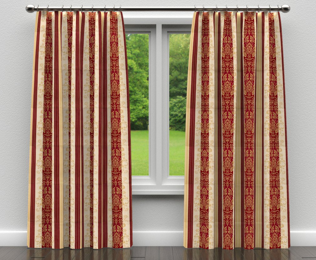 Ruby Vintage Red Burgundy Damask Woven Patterns Upholstery Fabric by ...