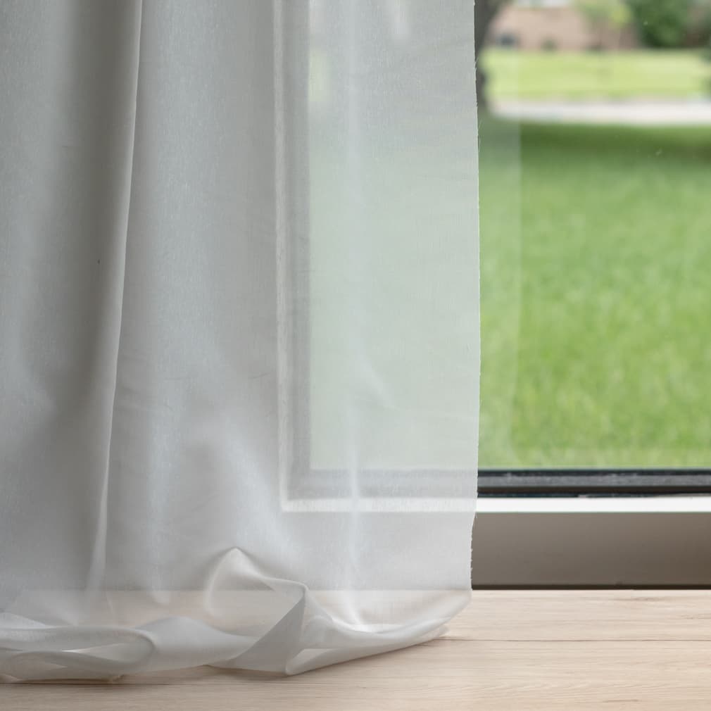 Snow White Ivory Plain Solid Sheer Drapery and Upholstery Fabric by the ...