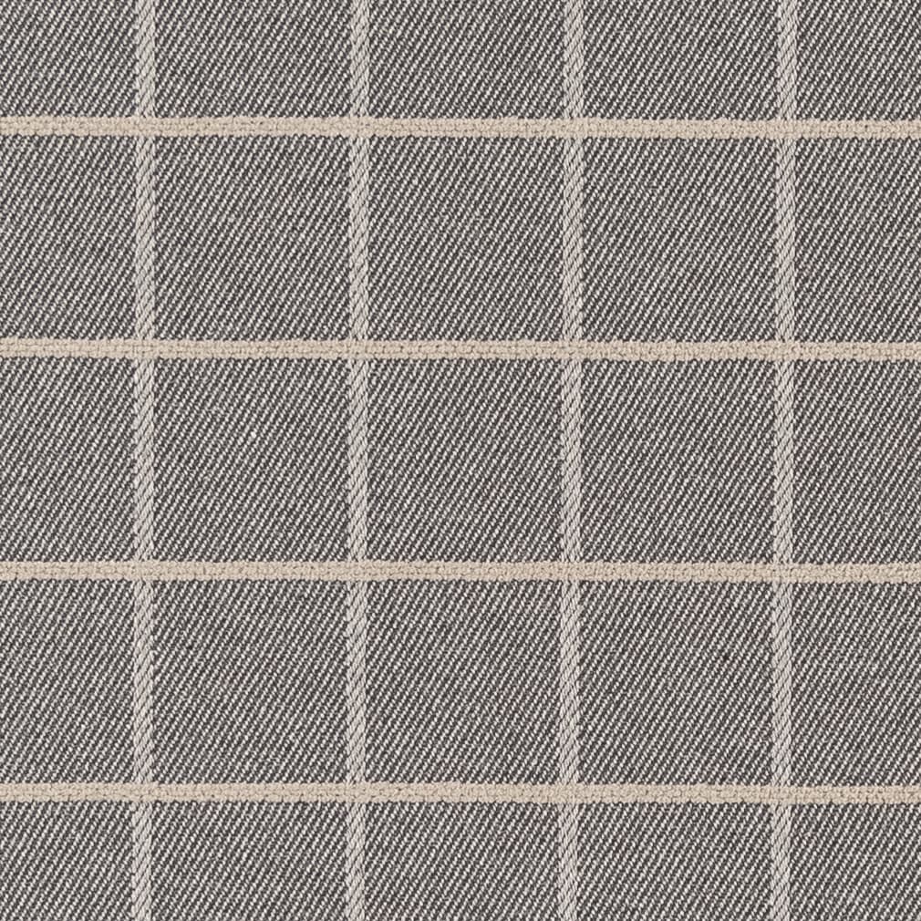 Grey Silver Plaid Check Crypton Upholstery Fabric by the yard KA446