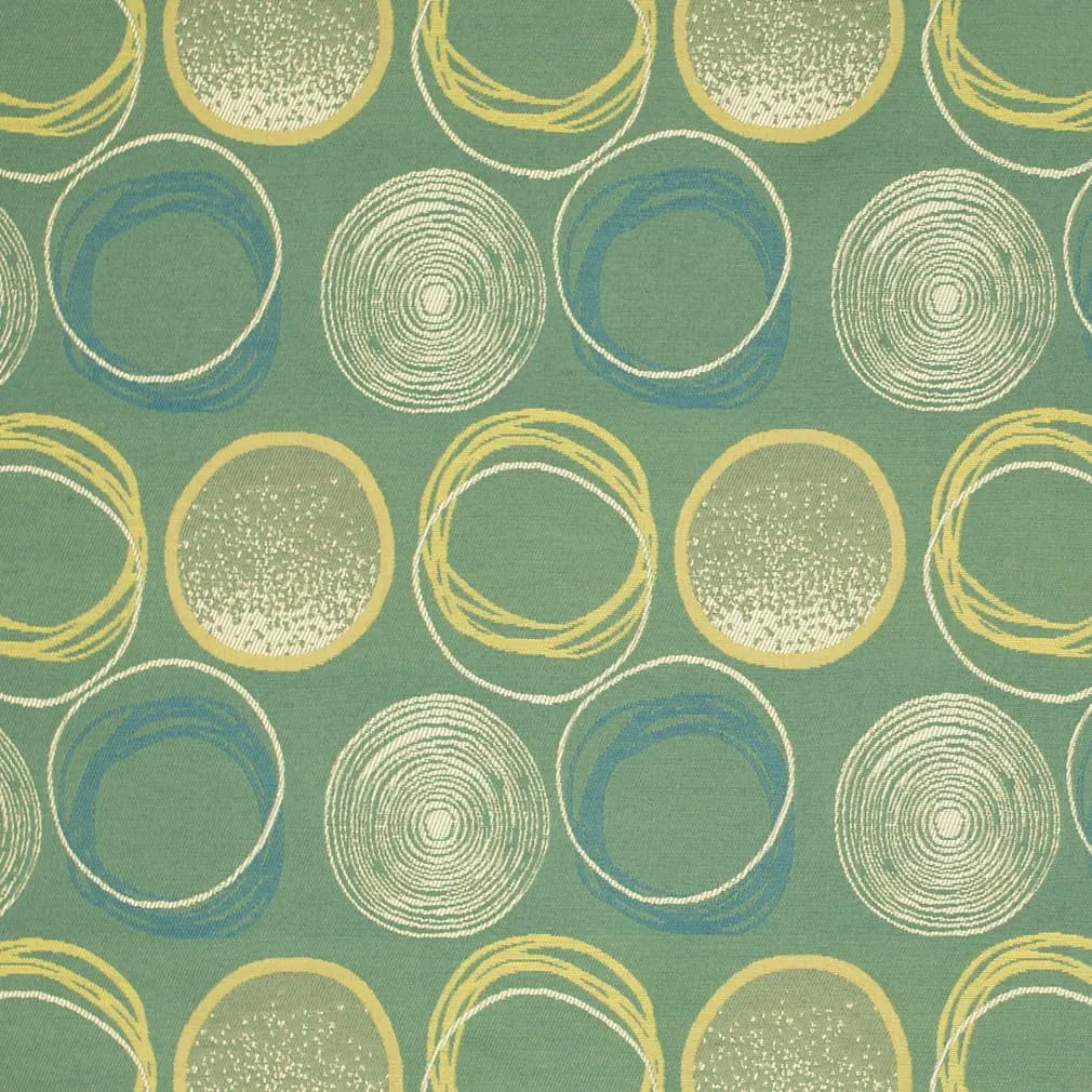 Cyprus Green Abstract Geometric Woven Patterns Upholstery Fabric by the ...