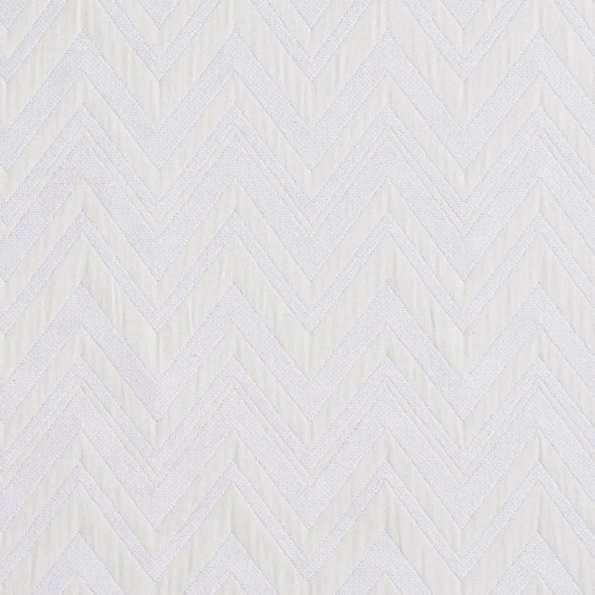 White and Off White Chevron Pattern Woven Brocade Upholstery Fabric