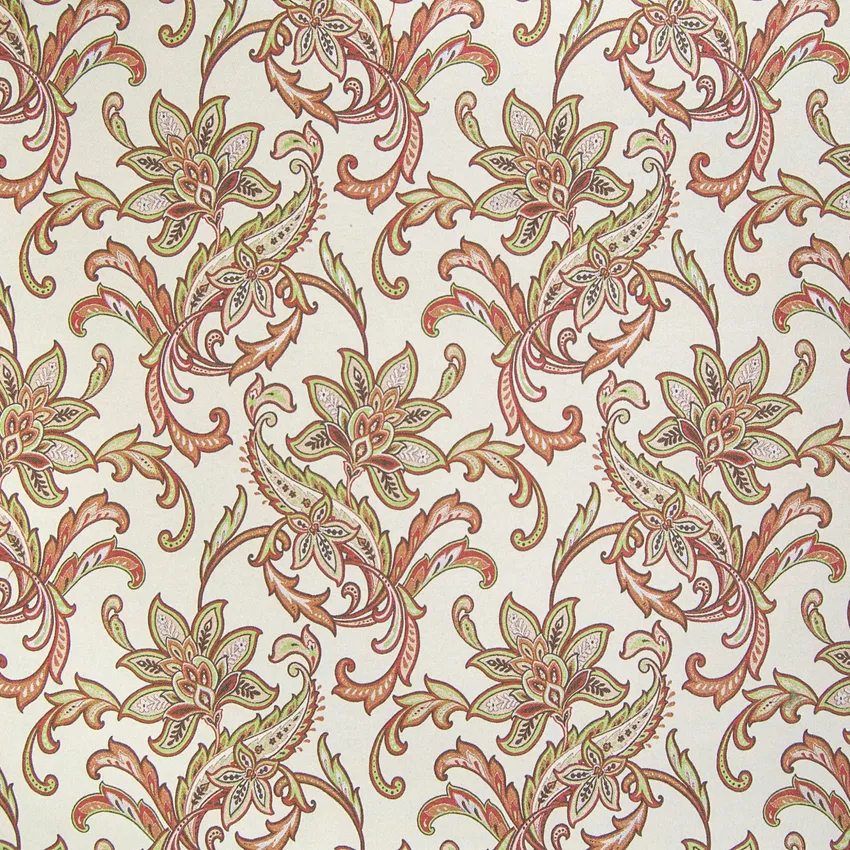 Cocoa Red Floral Jacquard Upholstery Fabric by the Yard