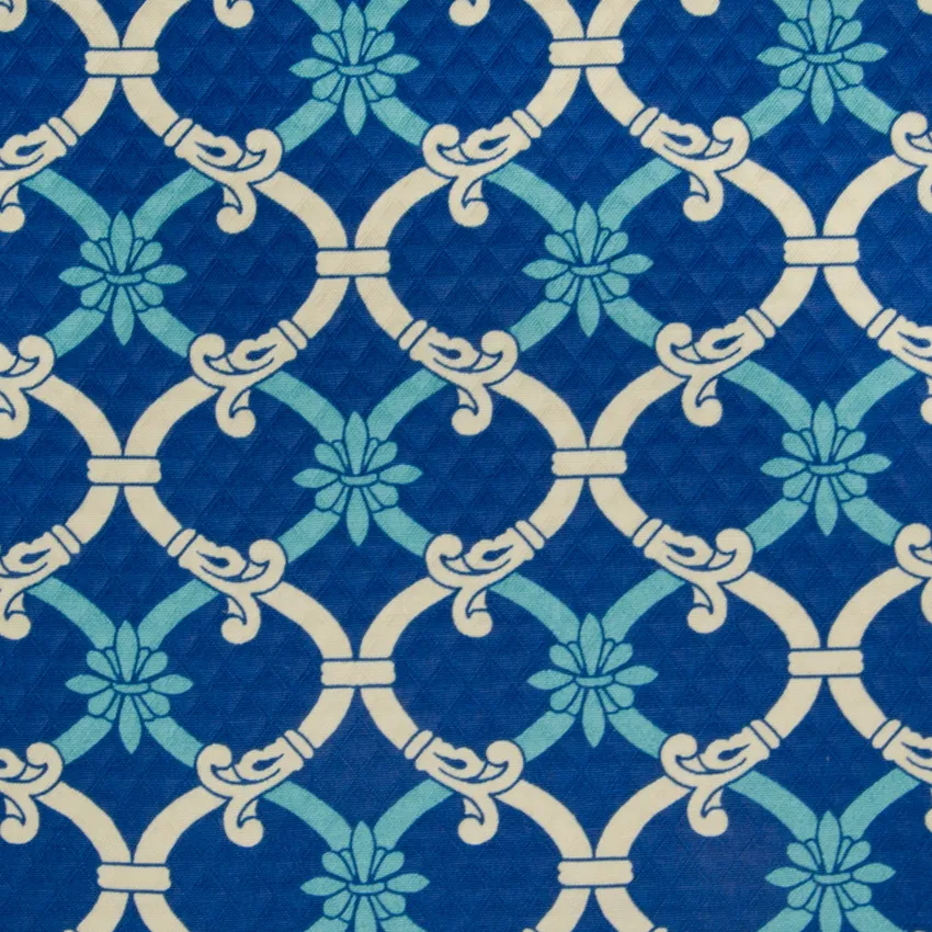 Marine Blue Lattice Print Upholstery Fabric by the Yard G4386 - KOVI ...