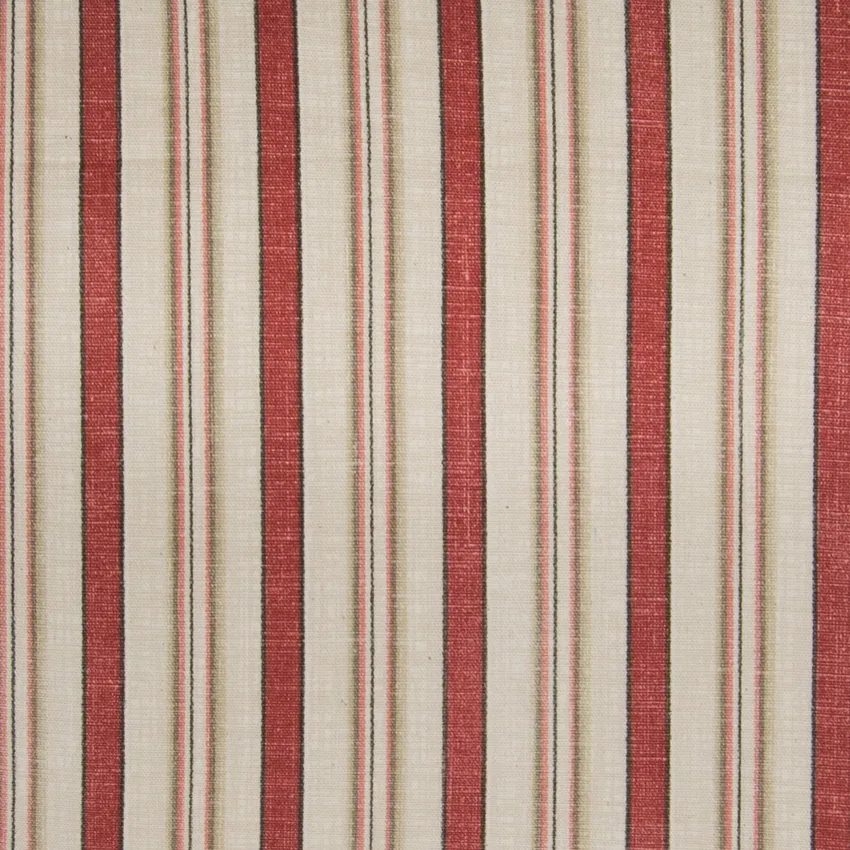 Crimson Red Stripe Print Upholstery Fabric by the Yard