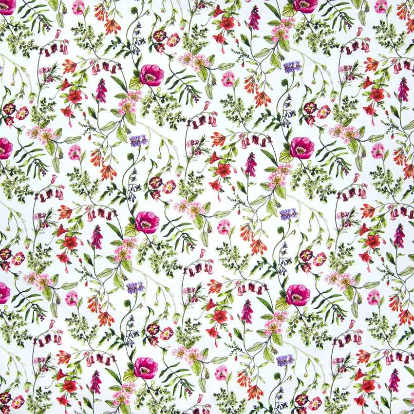 Pink Red and Pink Floral Print Drapery and Upholstery Fabric by the ...