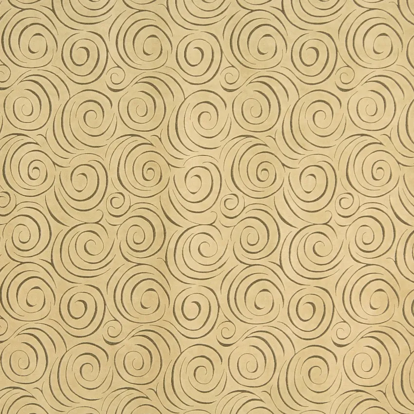 Wheat Beige Abstract Abstract Swirls Microfiber Upholstery Fabric