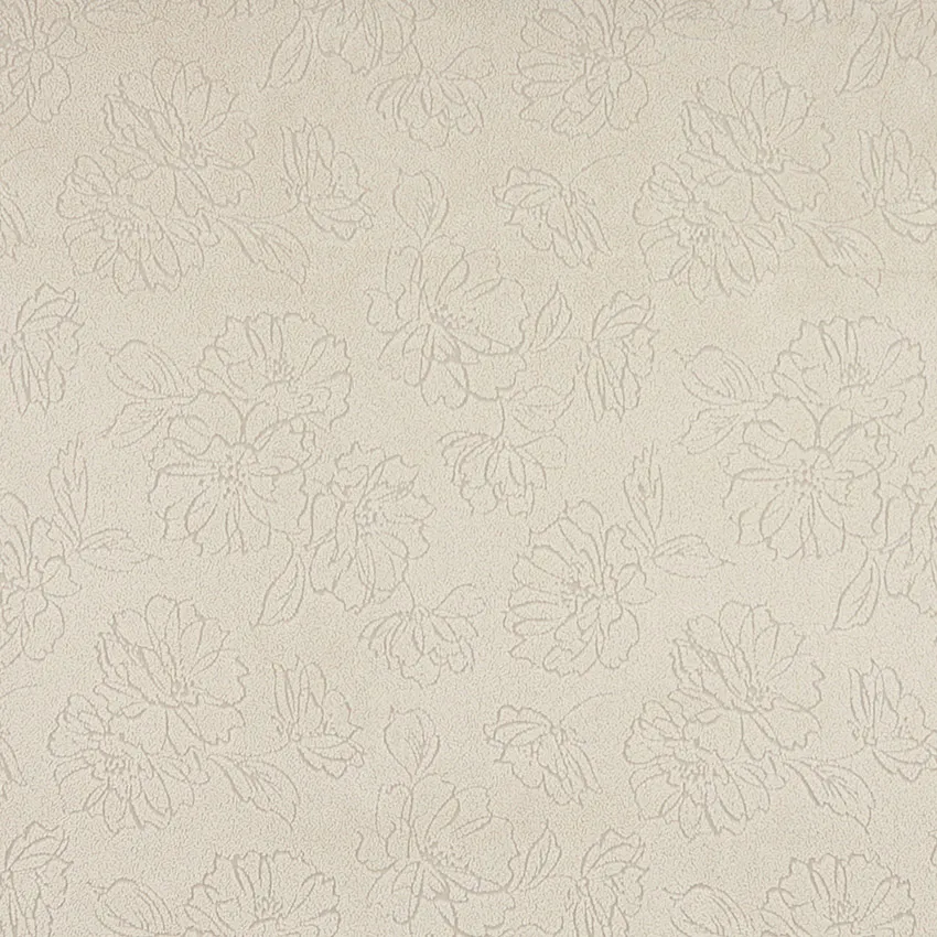 Bisque Beige Flower Blossom Texture Microfiber Upholstery Fabric