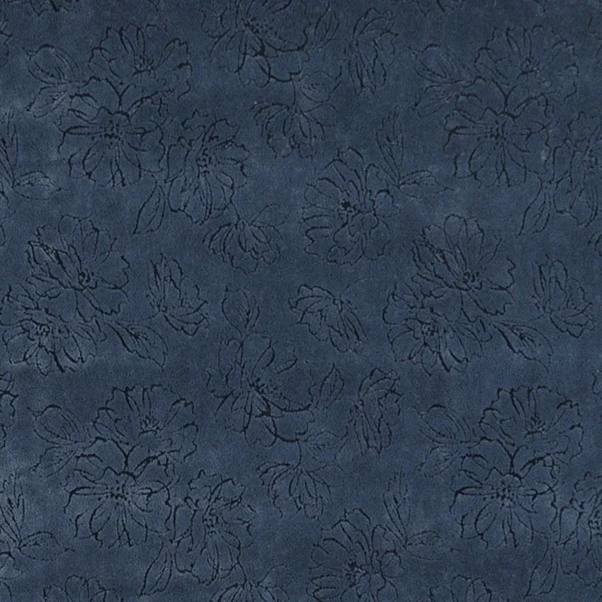 Cobalt Blue Flower Blossom Texture Microfiber Upholstery Fabric