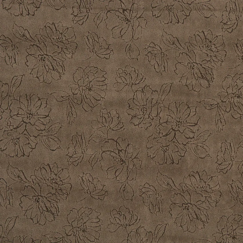 Cocoa Brown Flower Blossom Texture Microfiber Upholstery Fabric