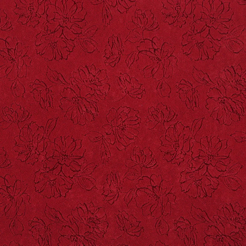 Ruby Red Flower Blossom Texture Microfiber Upholstery Fabric