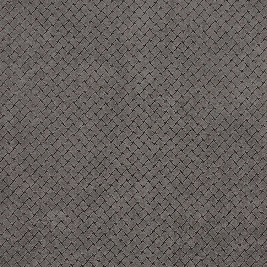 Oxford Grey Trellis Basket Weave Pattern Microfiber Upholstery Fabric