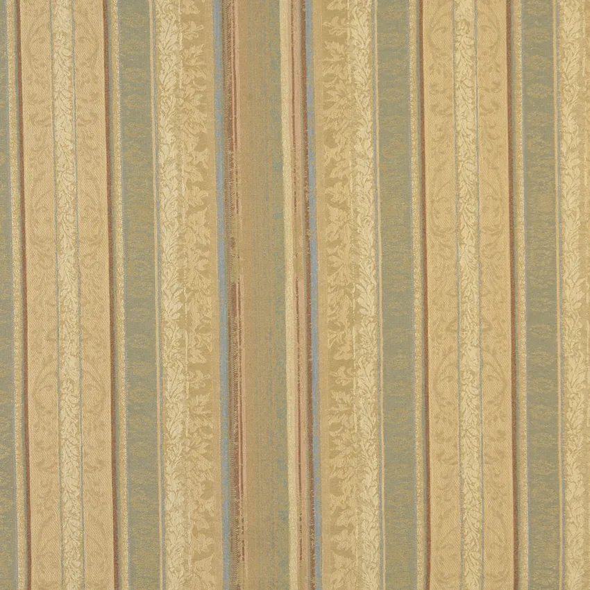 Topaz Beige and Gold Stripes Damask Upholstery Fabric by the Yard