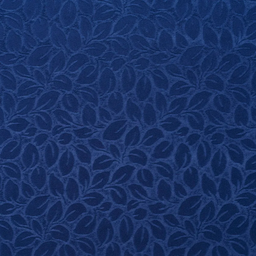 Delft Blue Small Leaf Texture Soft Microfiber Velvet Upholstery Fabric