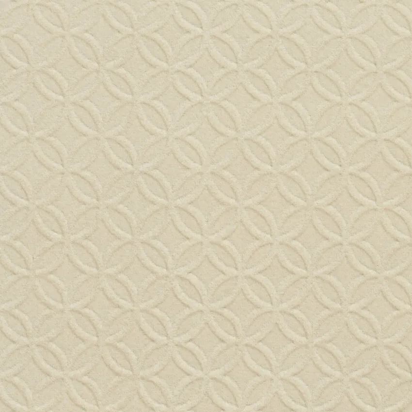 Cream White Mosaic Interlocking Circles Microfiber Upholstery Fabric ...