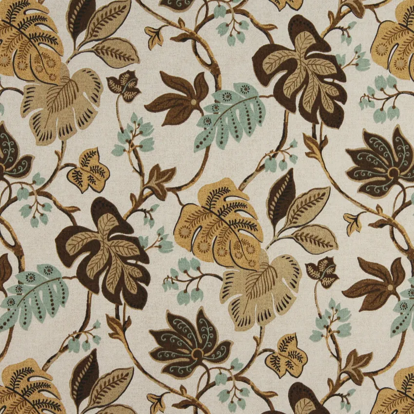 Java Aqua and Beige Contemporary Outdoor Upholstery Fabric by the Yard