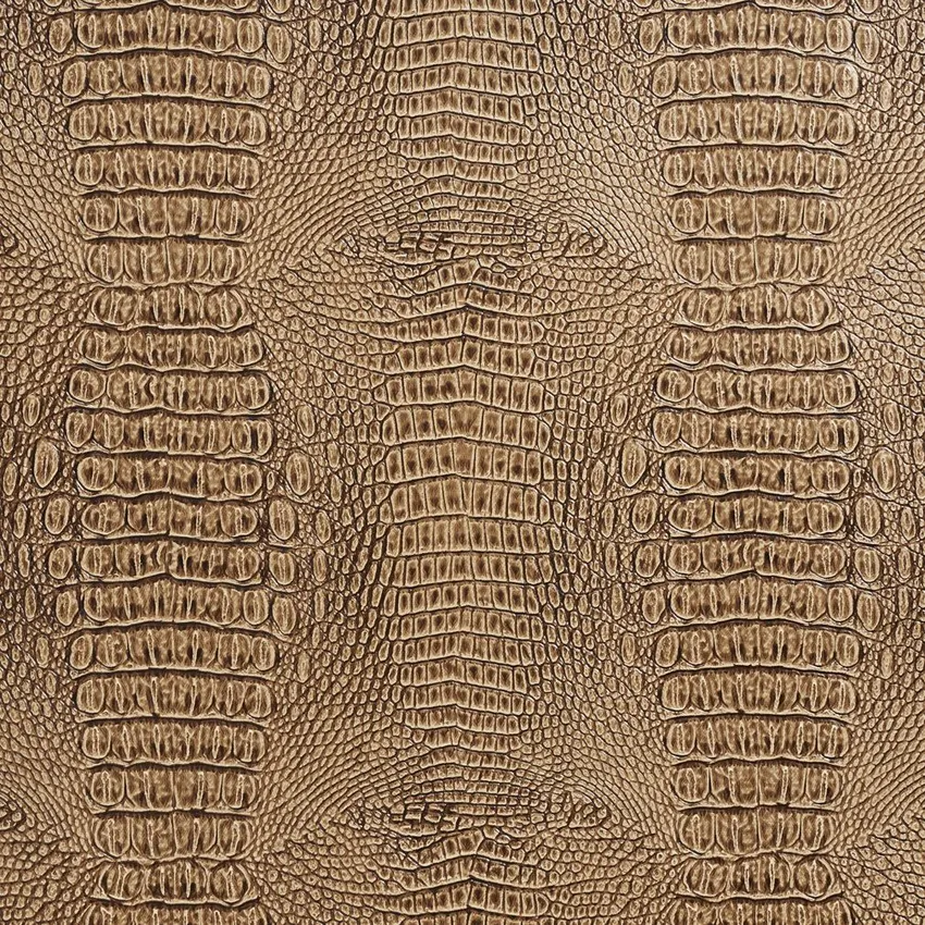 Sand Beige and Brown Reptile Snake Skin Look Vinyl Upholstery Fabric