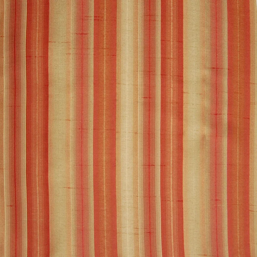 Sunset Red Stripe Upholstery Fabric by the Yard