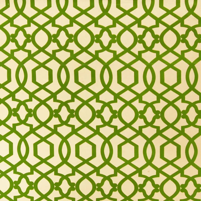 Citrine Green Geometric Cotton Upholstery Fabric by the Yard