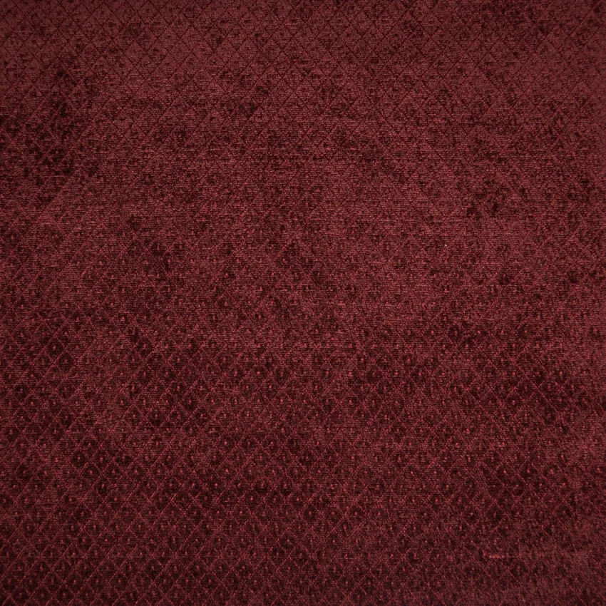 Crimson Red Diamond Chenille Upholstery Fabric by the Yard
