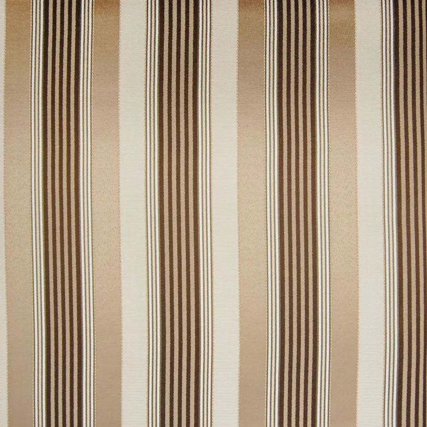 Rattan Brown Stripe Upholstery Fabric by the Yard