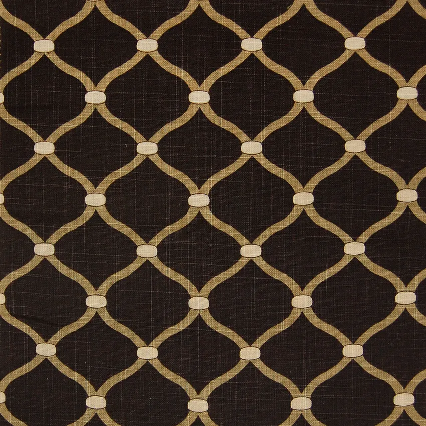 Blacksmith Black Geometric Linen Upholstery Fabric by the Yard