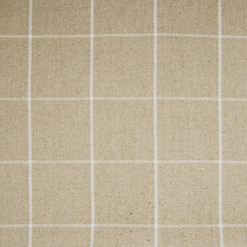 Linen Neutral Plaid Linen Upholstery Fabric by the Yard
