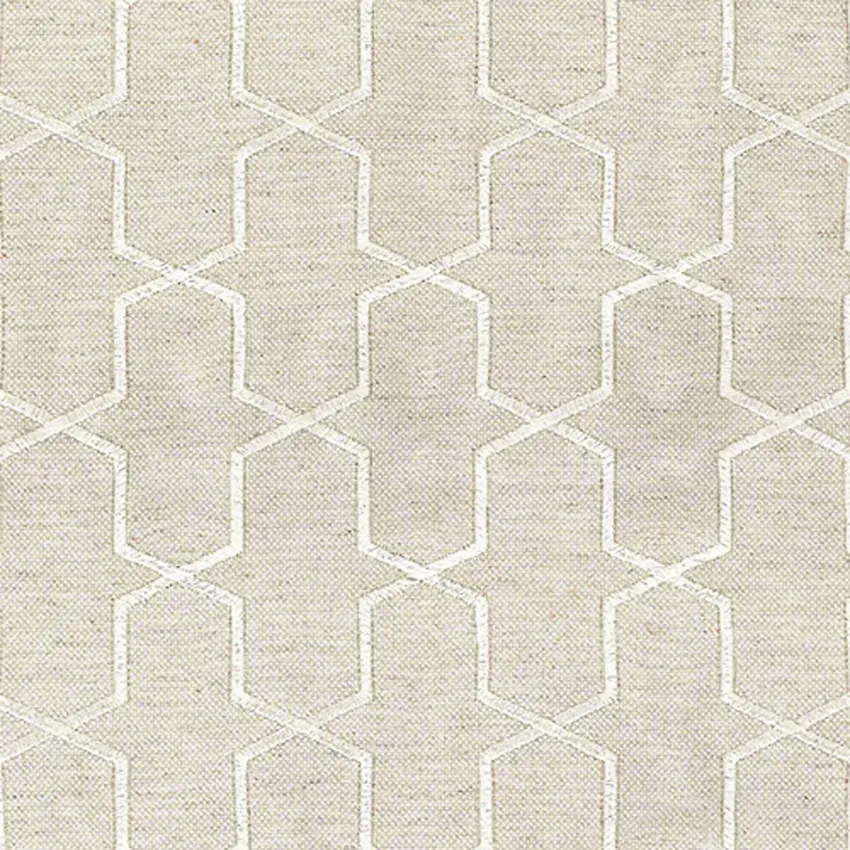 Linen Neutral Geometric Embroidery Drapery and Upholstery Fabric by the ...
