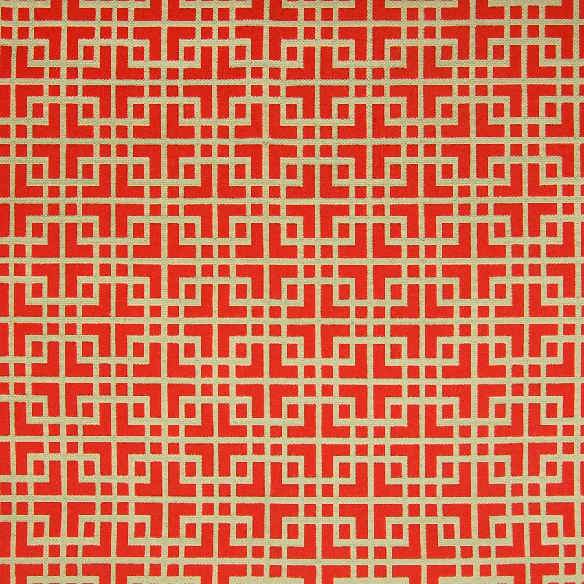Firecracker Red Contemporary Cotton Upholstery Fabric by the Yard