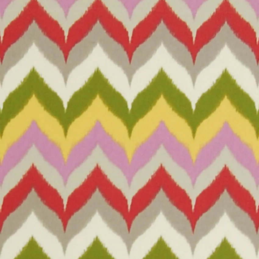 Carousel Red and Green Chevron Outdoor Upholstery Fabric by the Yard