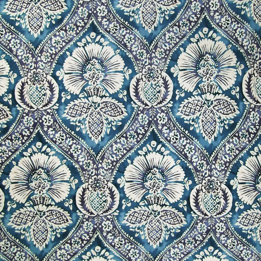Cobalt Blue Cotton Upholstery Fabric by the Yard