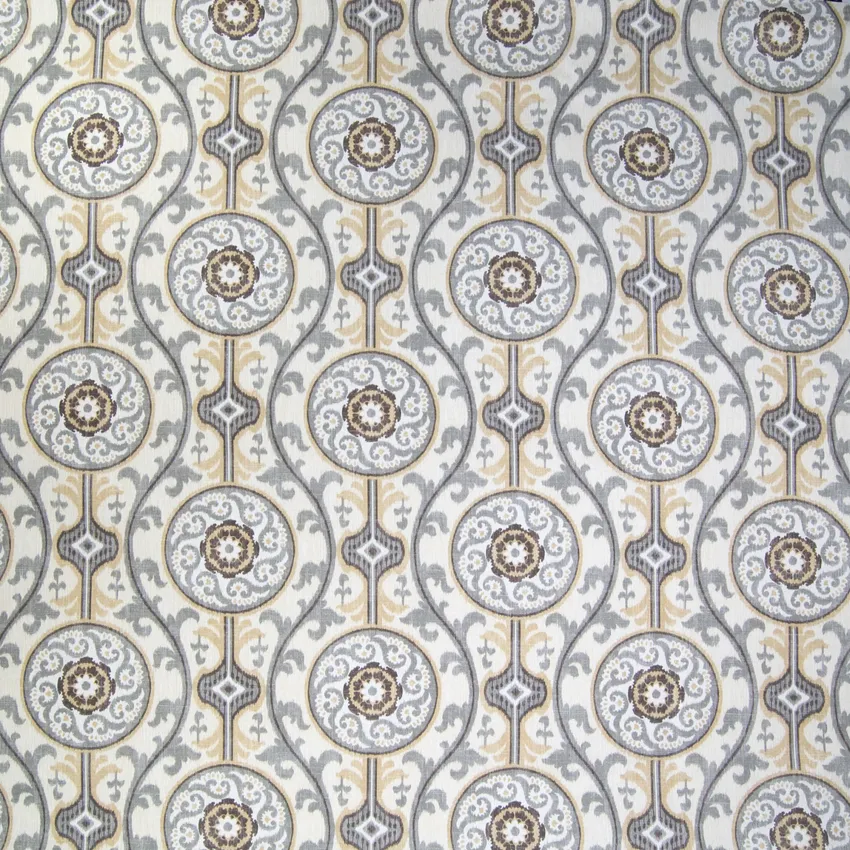 Metal Gray Ikat Made In USA Upholstery Fabric by the Yard