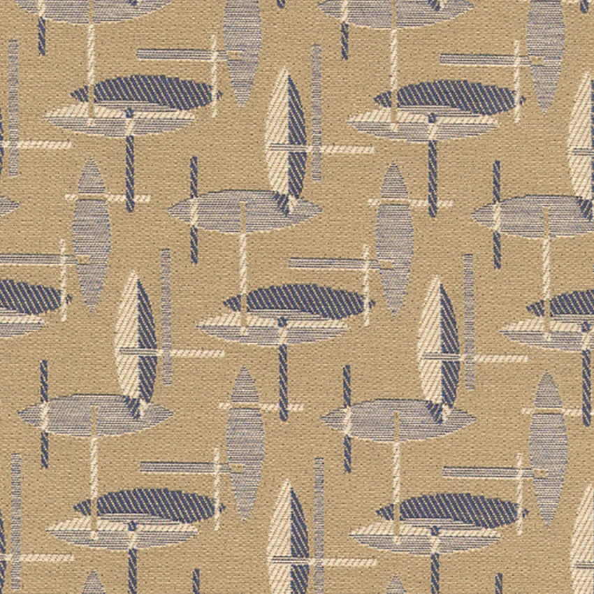 Alternative News Brown and Blue Abstract Woven Upholstery Fabric by the ...