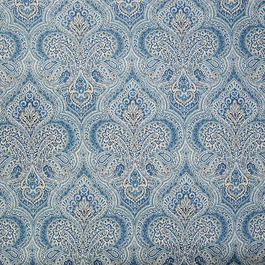 River Blue Medallion Cotton Upholstery Fabric by the Yard