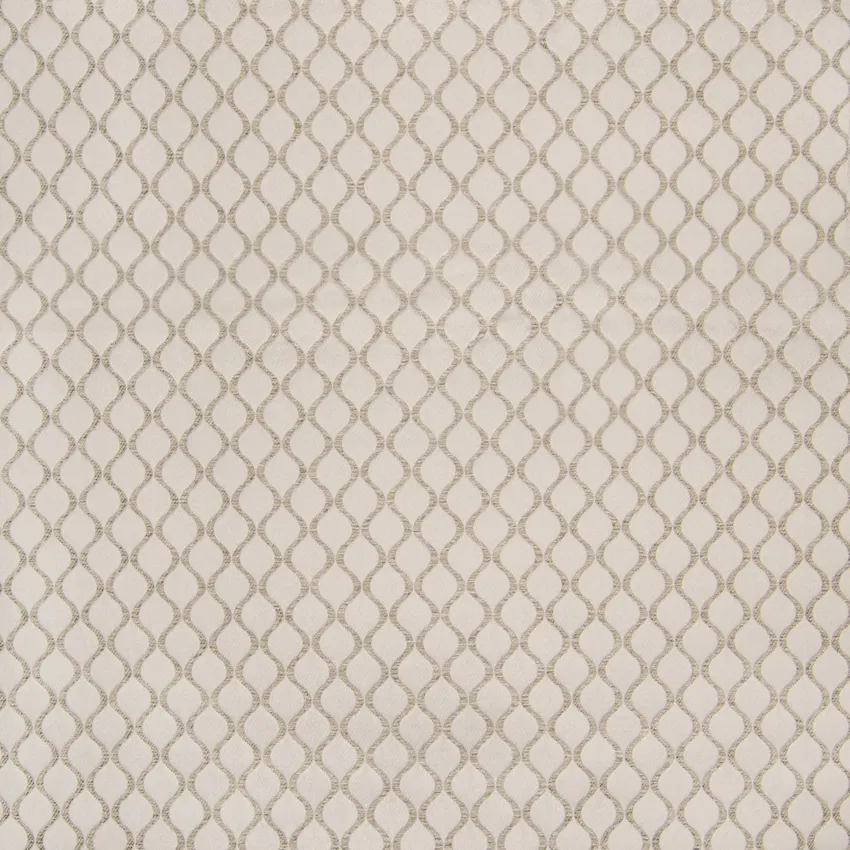 Ivory Neutral Geometric Woven Upholstery Fabric by the Yard