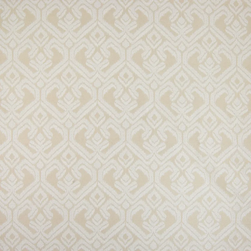 Buff Neutral Ikat Jacquard Upholstery Fabric by the Yard