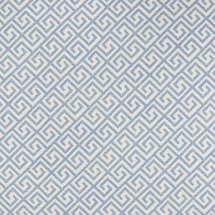 Topaz Blue Geometric Cotton Upholstery Fabric by the Yard