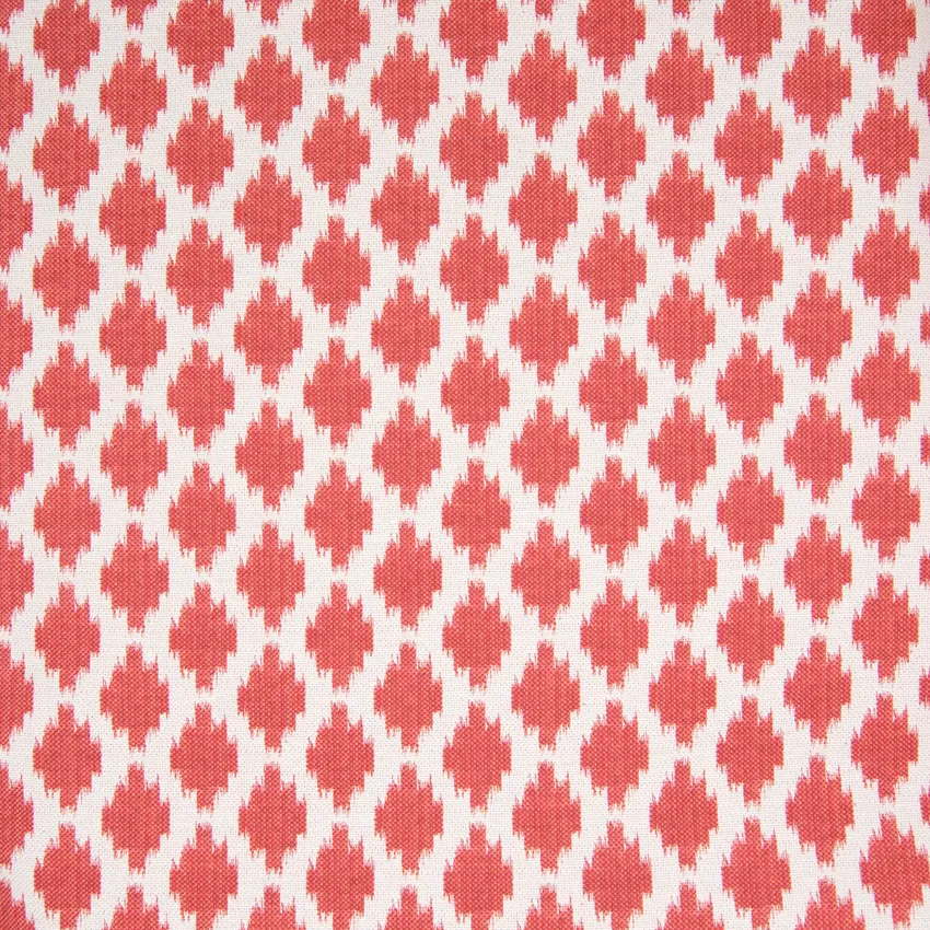 Watermelon Red Geometric Cotton Upholstery Fabric by the Yard