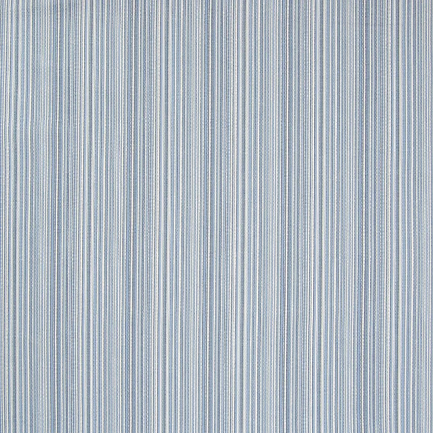 Denim Blue Stripe Cotton Upholstery Fabric by the Yard