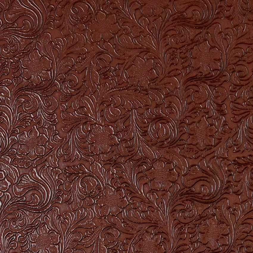 Chocolate Brown Floral Embossed Vinyl Upholstery Fabric KC124 - KOVI ...