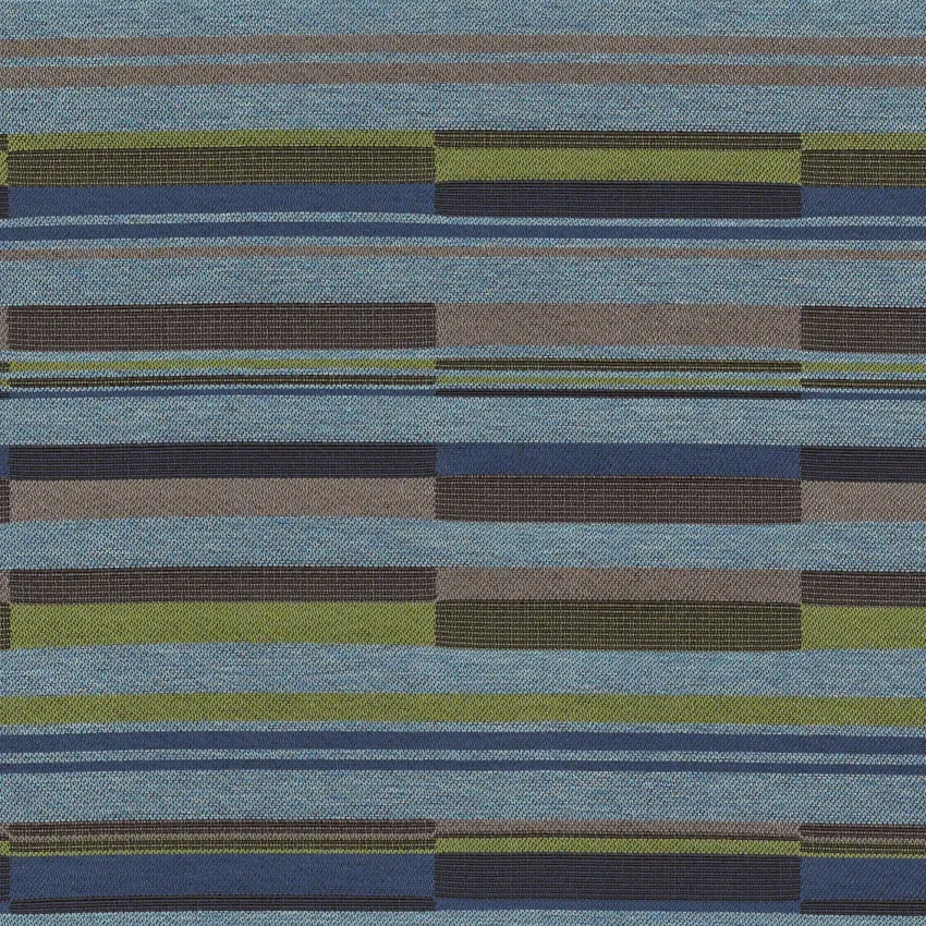 Blue Note Blue and Black Abstract Woven Upholstery Fabric by the Yard