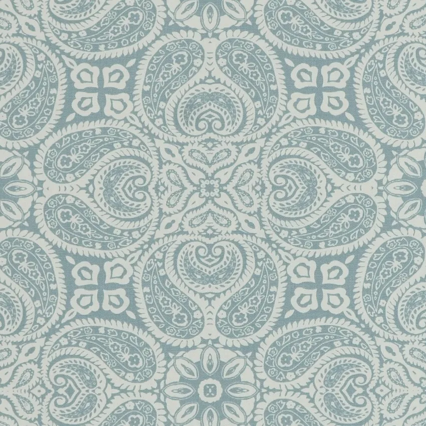 Sail Cream and Dusty Blue Non Directional Print Drapery and Upholstery ...
