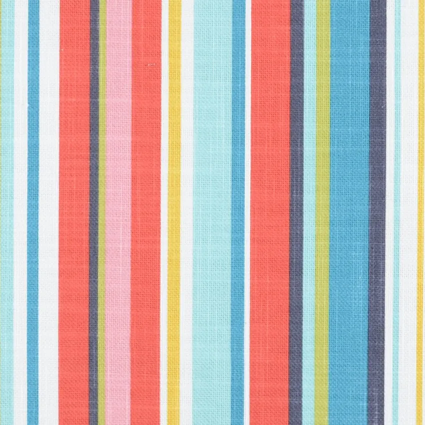 Fiesta Coral and Gray Stripe Print Drapery and Upholstery Fabric by the ...
