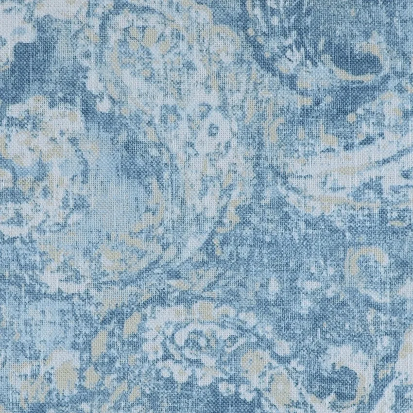Bluebell Light Blue and Tan Non Directional Print Drapery and ...