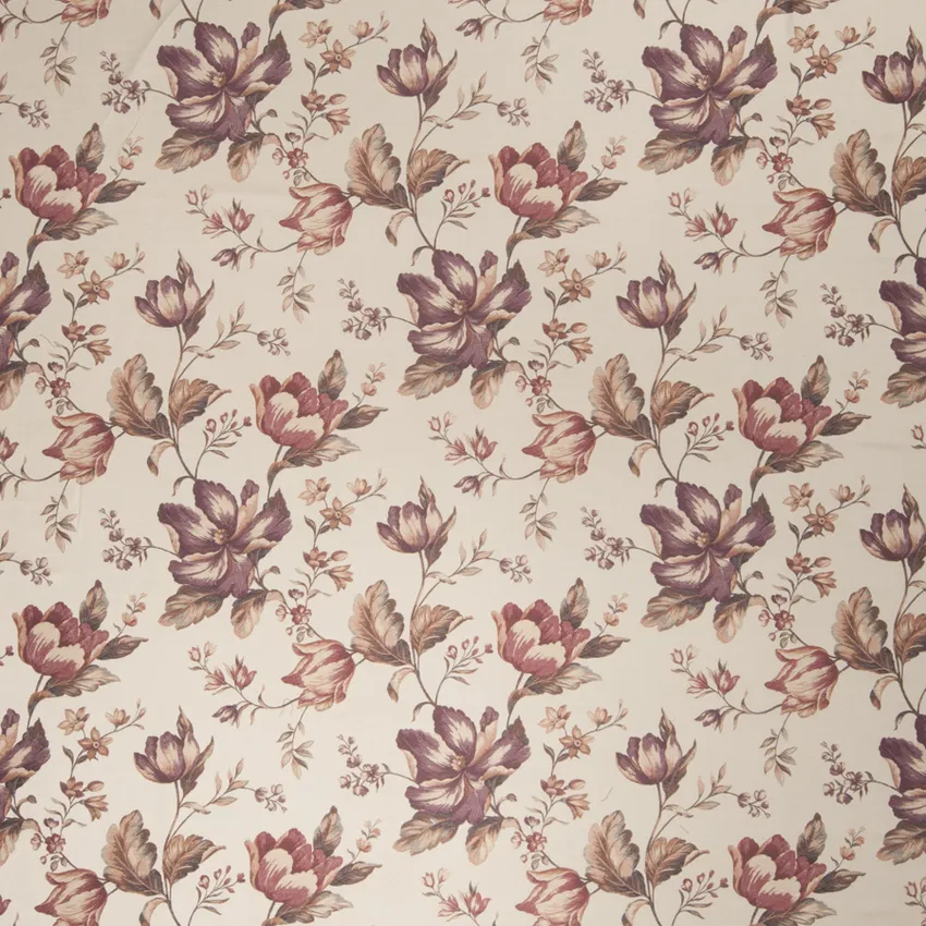 Plum Gold Burgundy Floral Jacquard Pattern Wovens Upholstery Decorative ...