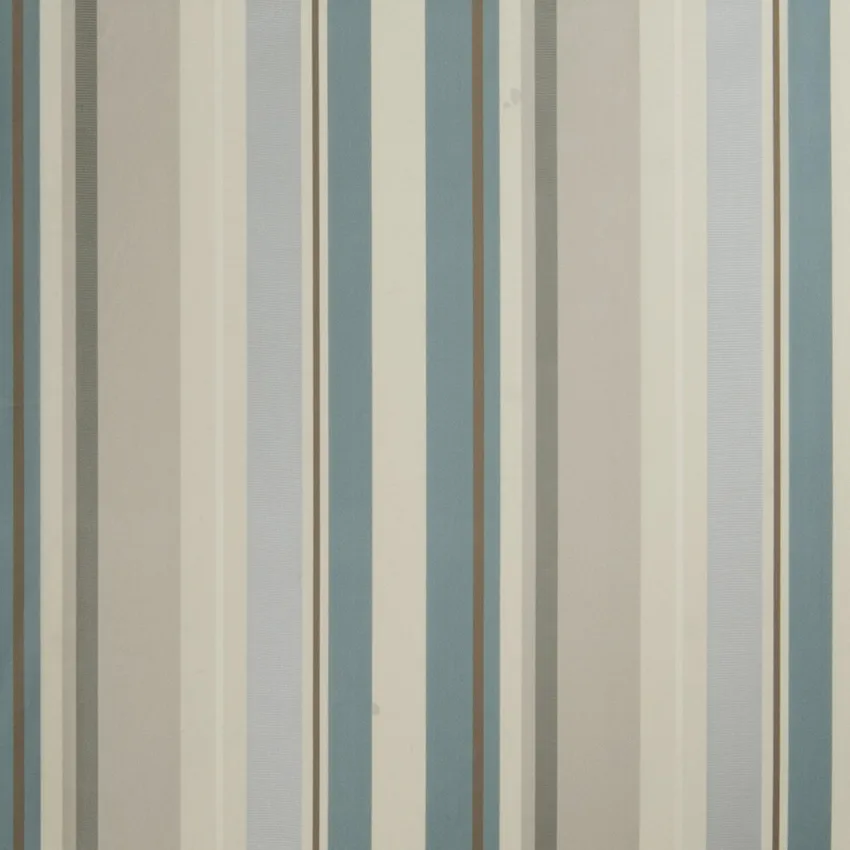 Spa Blue Aqua Stripes Faux Silk Drapery and Upholstery Fabric by the Yard