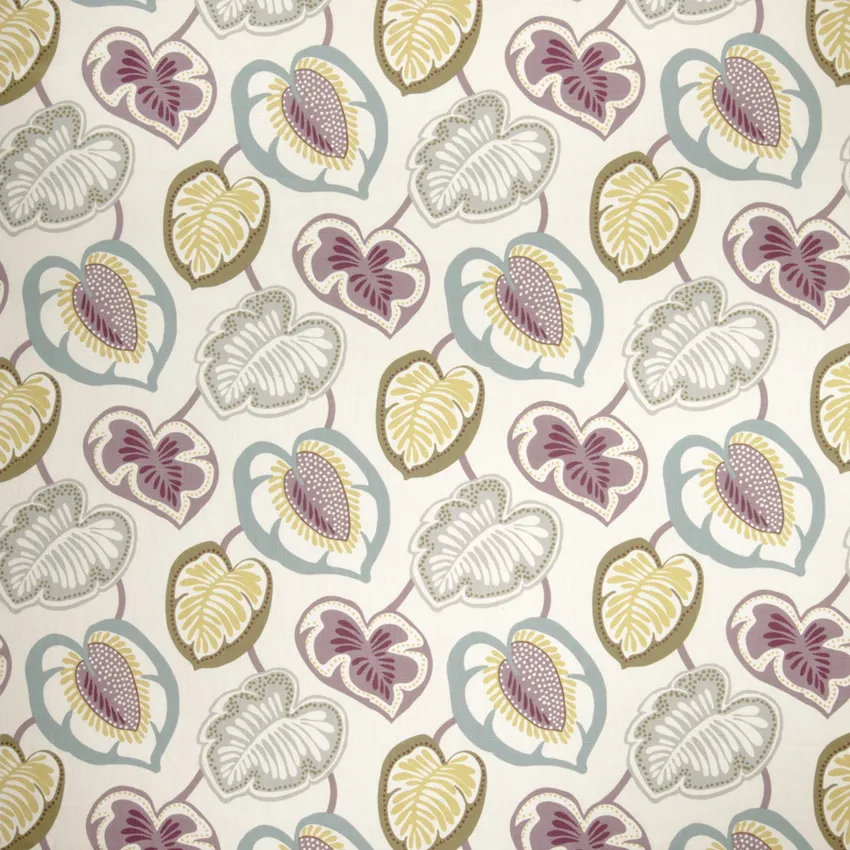 Alabaster Lavender Leaves Print Pattern Tropical Prints Drapery and ...