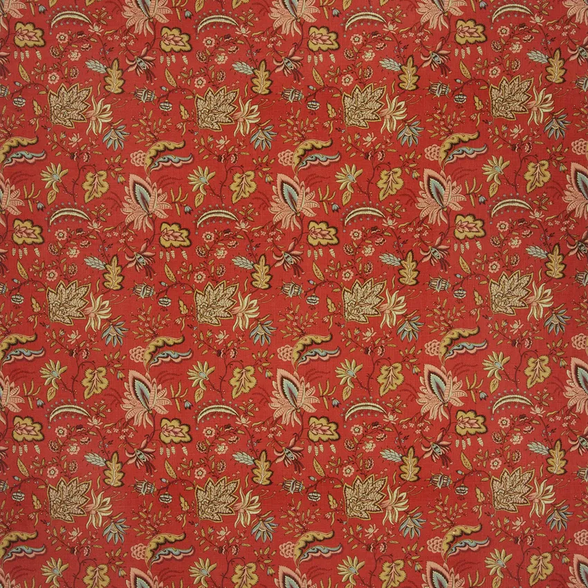 Rural Red Floral Jacobean Print Pattern Prints Linen Prints Converted ...