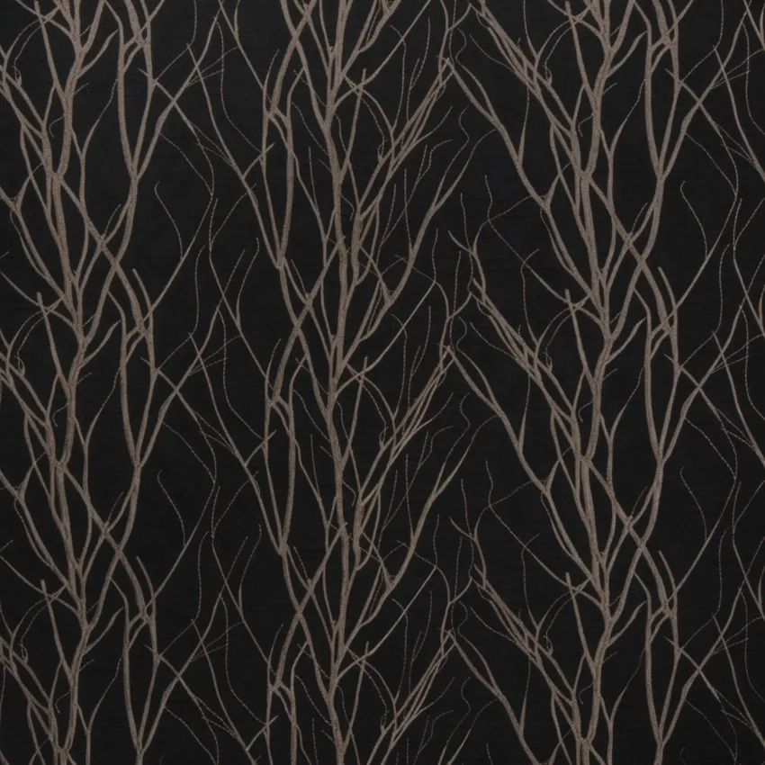 Night Black Embroidery Novelty Crewels Drapery and Upholstery Fabric by ...