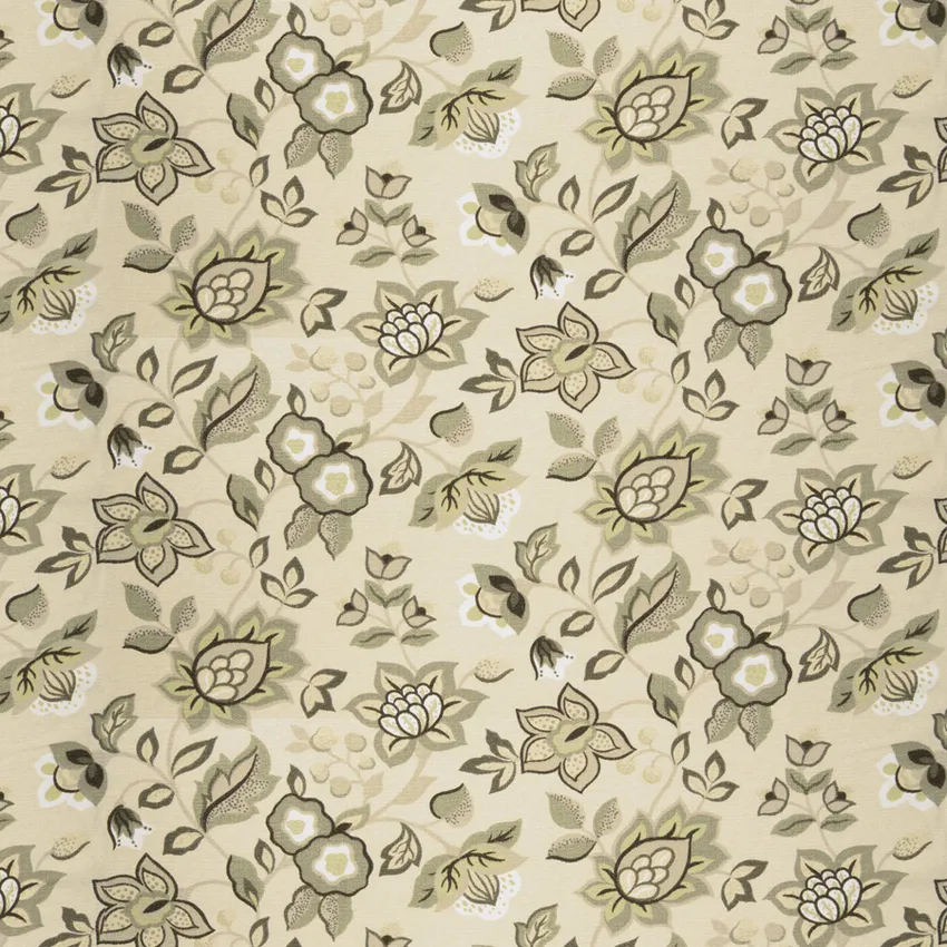 Natural Linen Off White Floral Print Pattern Contemporary Prints Non ...