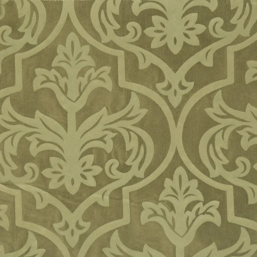 Umber Green Print Pattern Damask Prints Faux Silk Multi Purpose Non ...